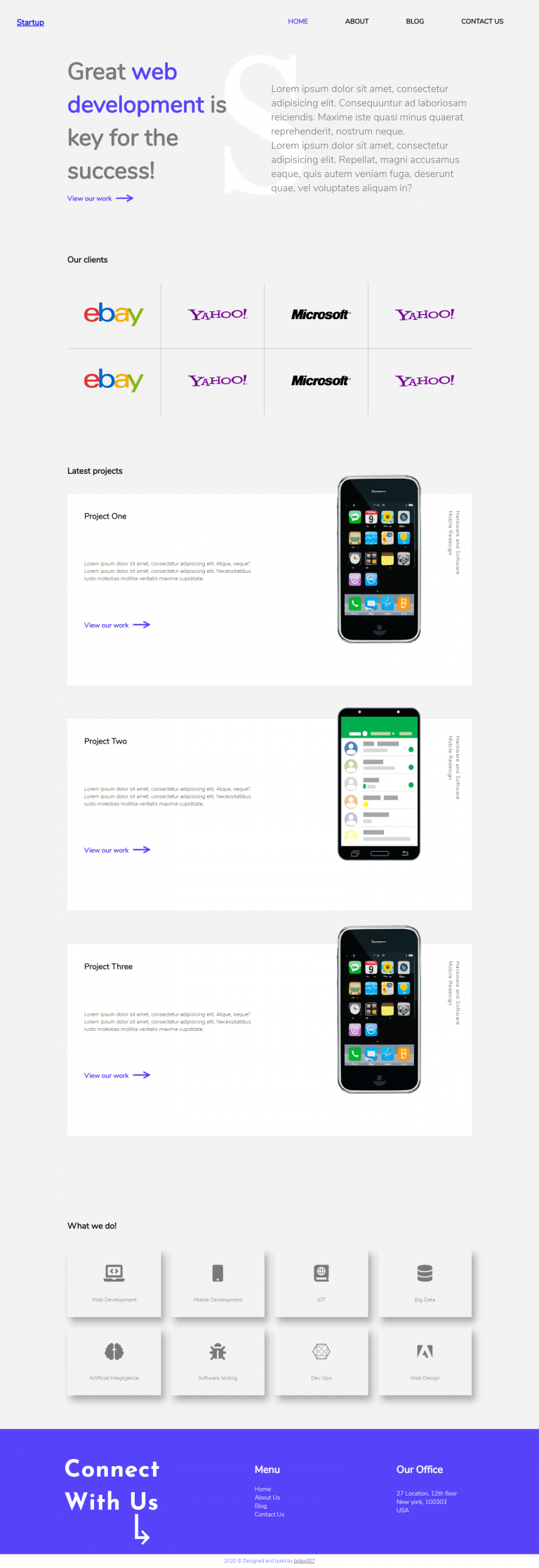 Free HTML & CSS Startup template - Brilex 007