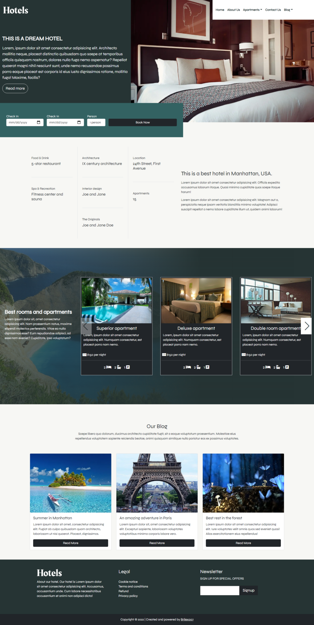 Hotel bootstrap 5 template - Brilex 007